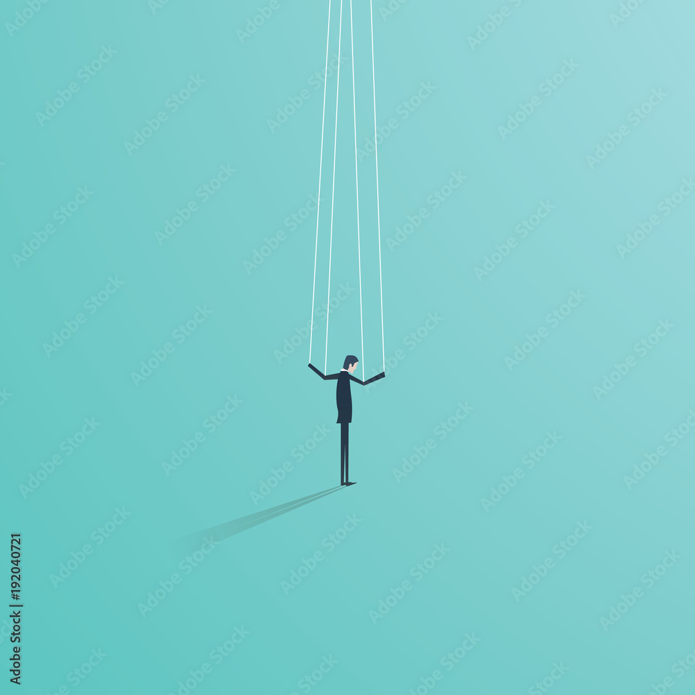 Business vector concept of manipulation, exploitation, domination ...