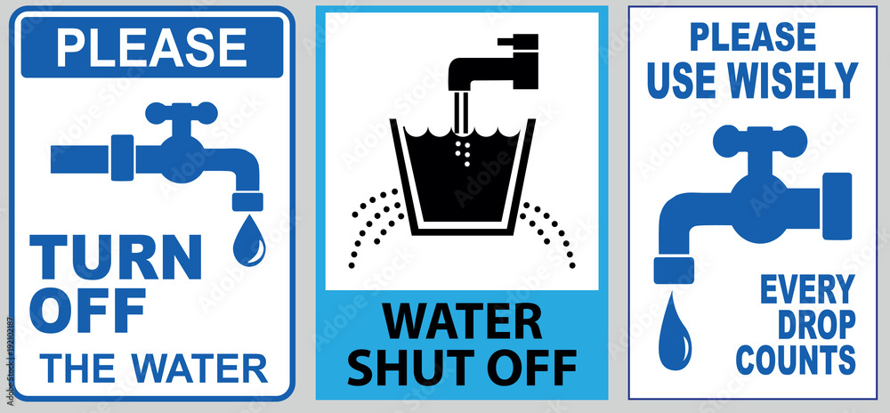 save water drop sign ( every drop counts, reduce water, use wisely ...