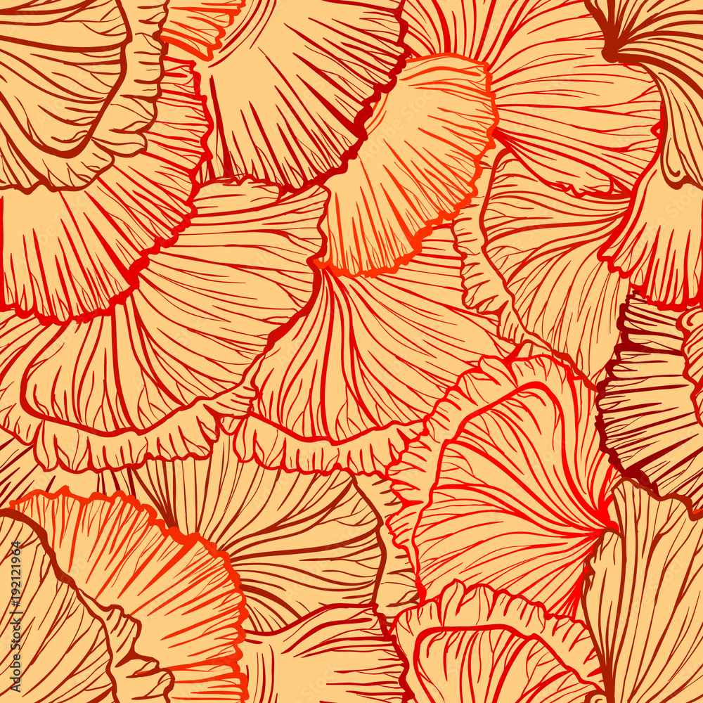 Orange poppy petals seamless pattern Stock Vector | Adobe Stock