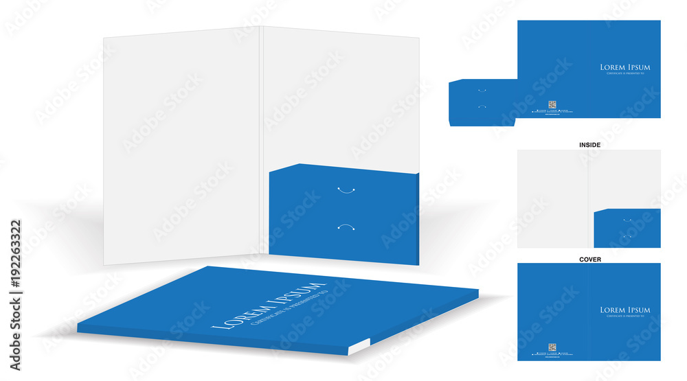 folder die cut mock up template vector Stock Vector | Adobe Stock