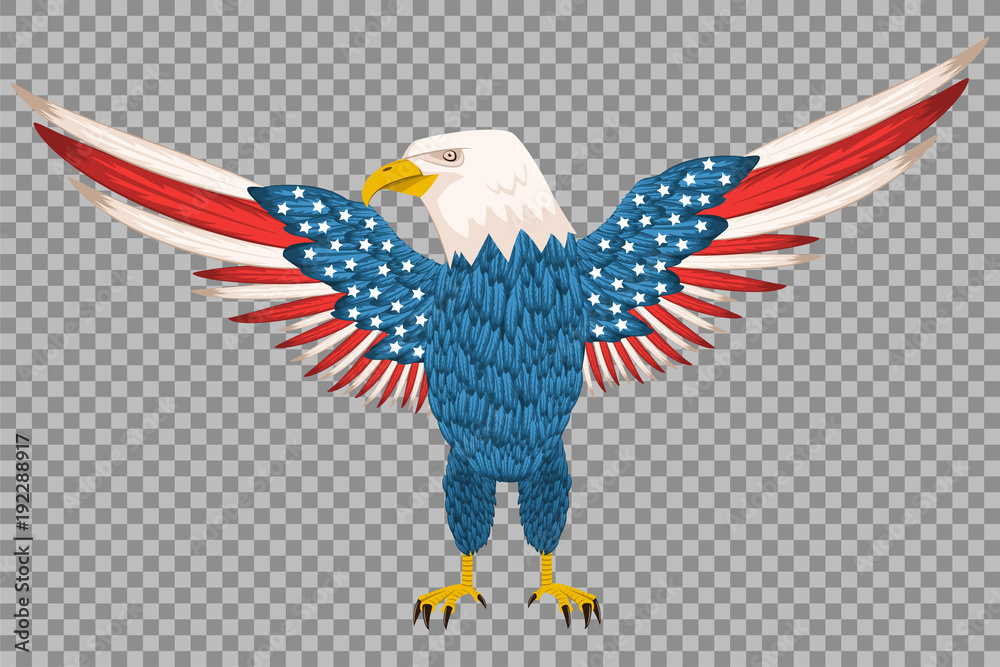 Cartoon American Flag Eagle