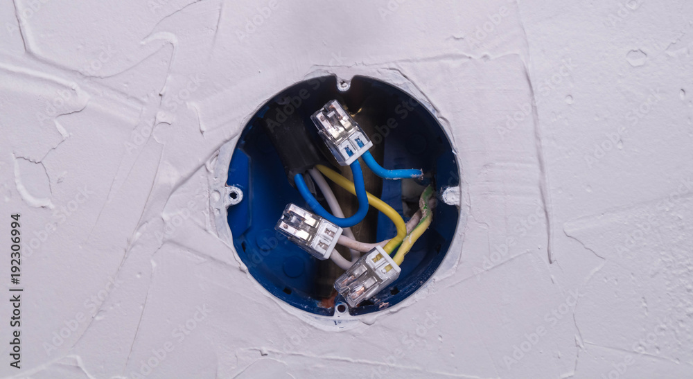 connection of wires in the junction box of the house Stock Photo ...