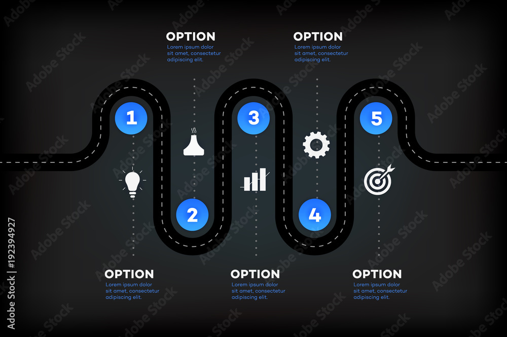 Layered Infographic Timeline. Vector Roadmap, Template For Modern ...