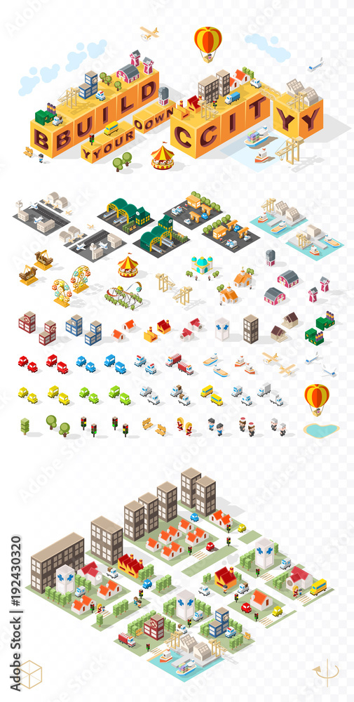 Build Your Own City . Set of Isolated Minimal City Vector Elements on ...