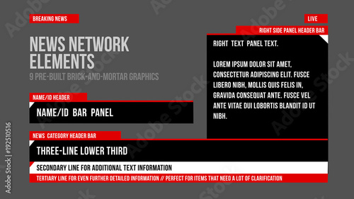 News Network Elements Stock Template | Adobe Stock