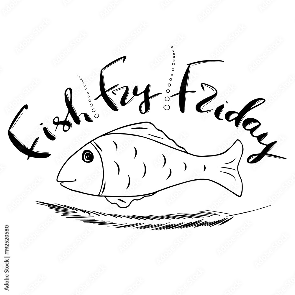 Traditional menu for Lent fasting celebration. Handwritten text Fish ...