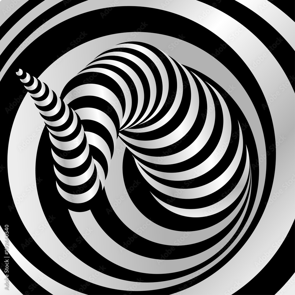 Black and white wave lines background. Abstract optical illusion ...