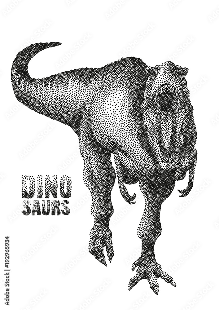 Dinosaur in stippling technique Stock Vector | Adobe Stock