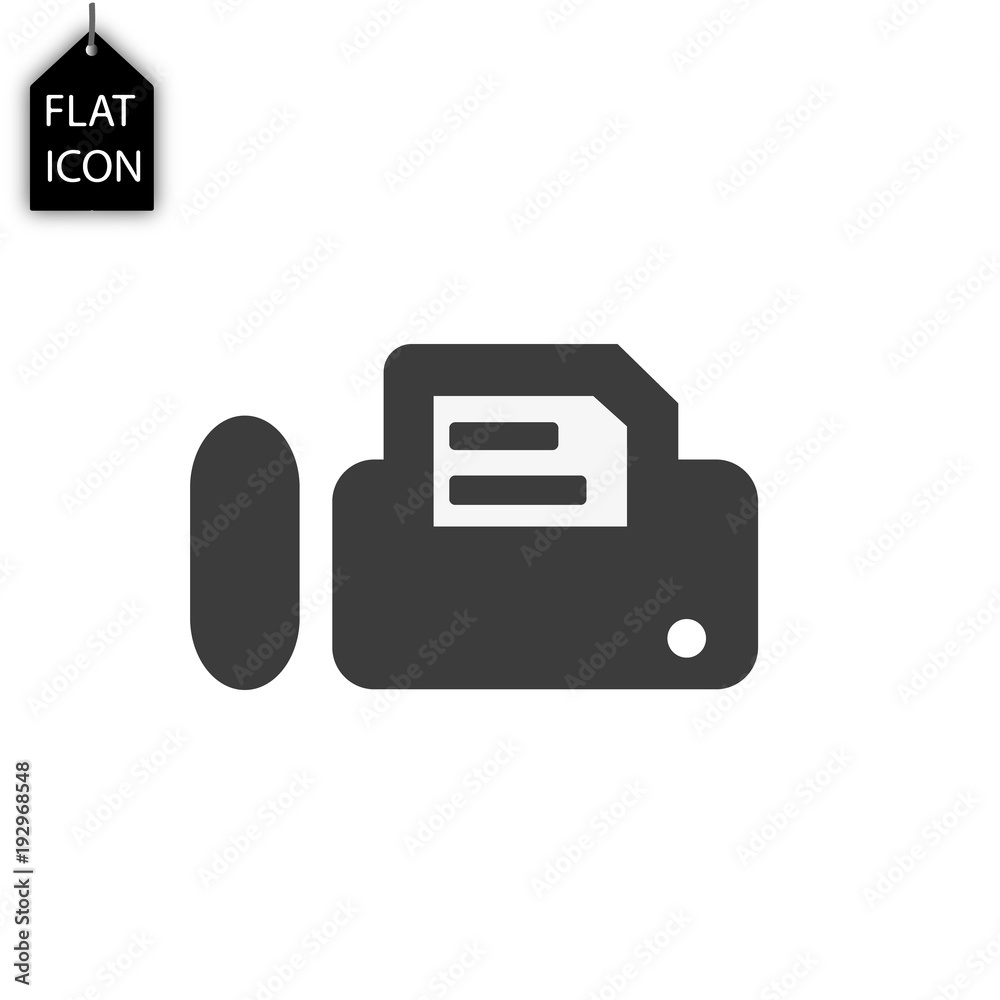 printer grey fax icon isolated on white background. Modern flat ...