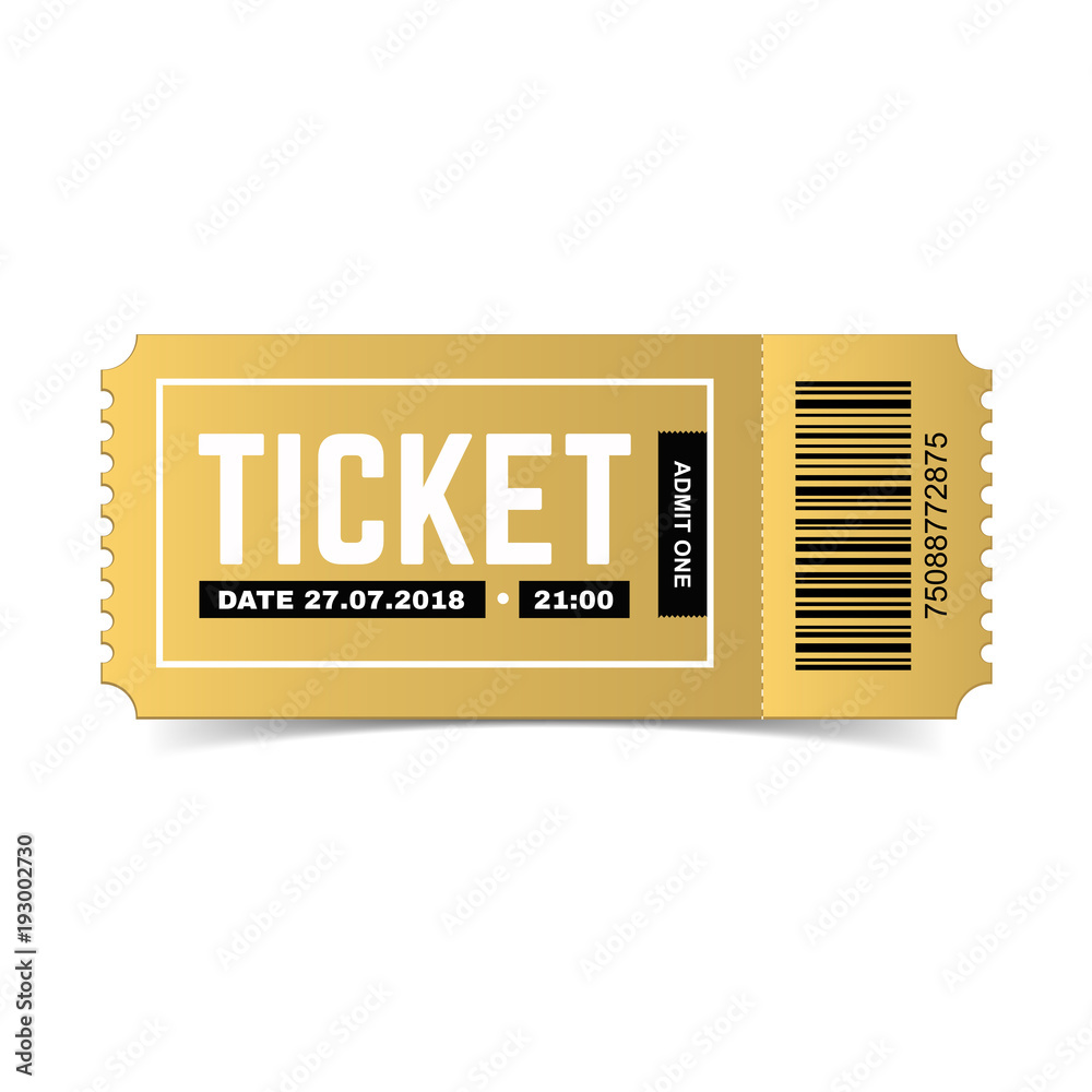 Стоковое векторное изображение «Vector golden ticket isolated on white ...
