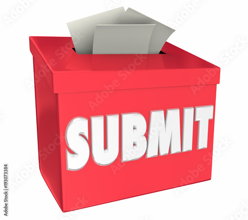 Submit Ideas Apply Here Submission Box 3d Illustration Stock ...