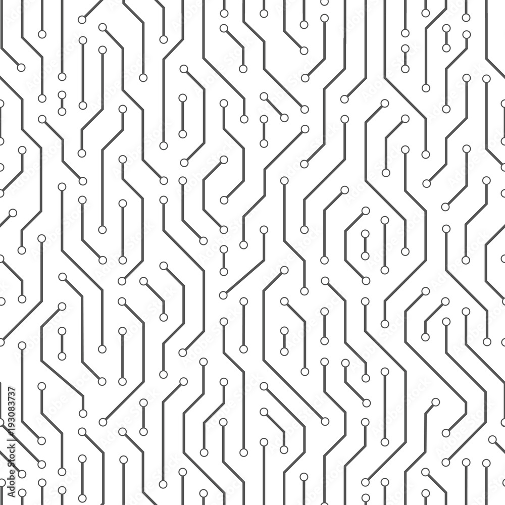 Vektor Stok Technology seamless pattern from line connections. Abstract ...