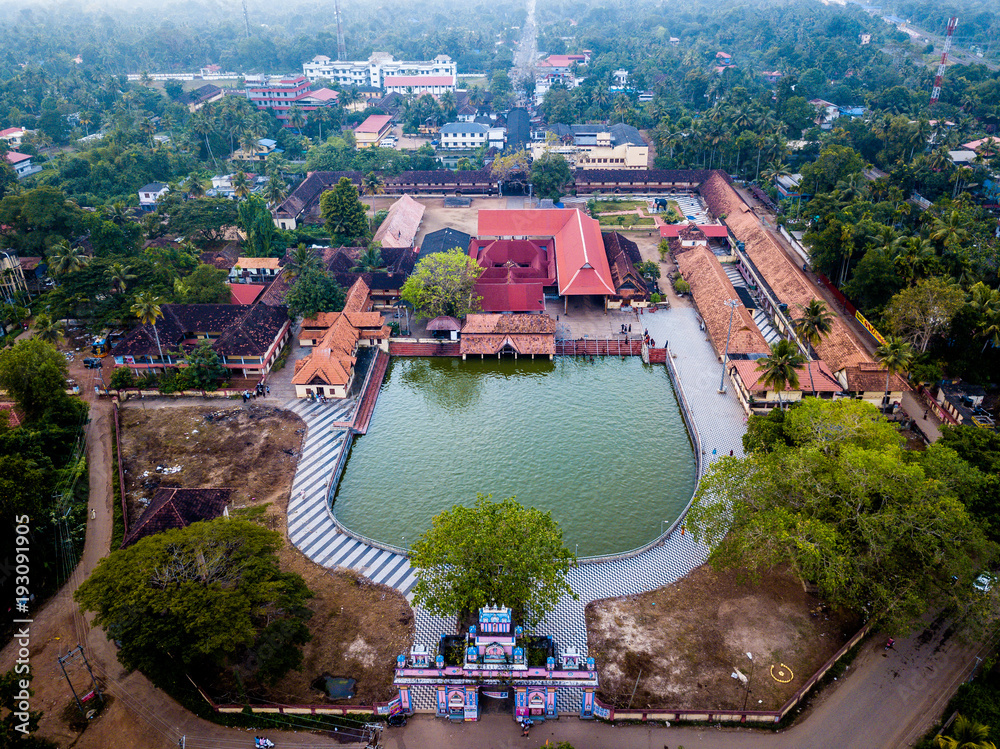 Aerial photo of Sree Krishna Swamy Temple, Ambalappuzha, India Stock ...