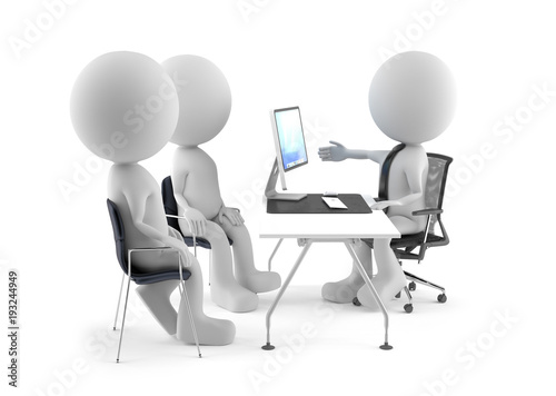 Kundenberatung mit Kundenberater und 2 Kunden Stock-Illustration ...