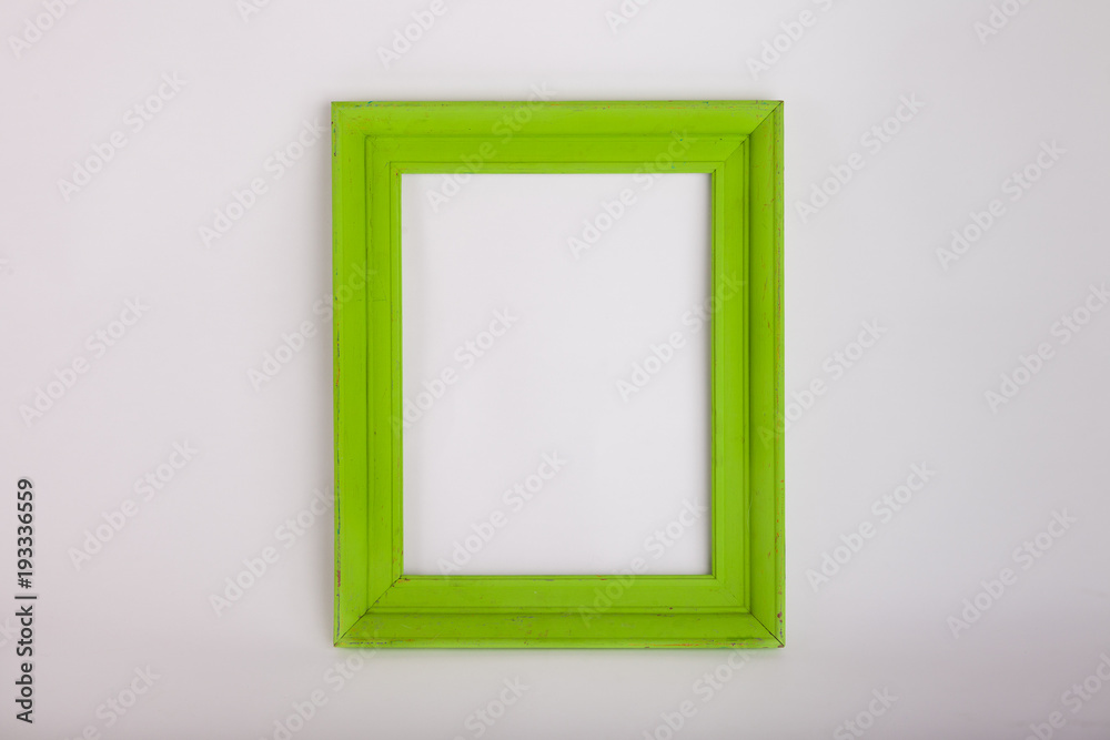 Green frame on white background Stock Photo | Adobe Stock