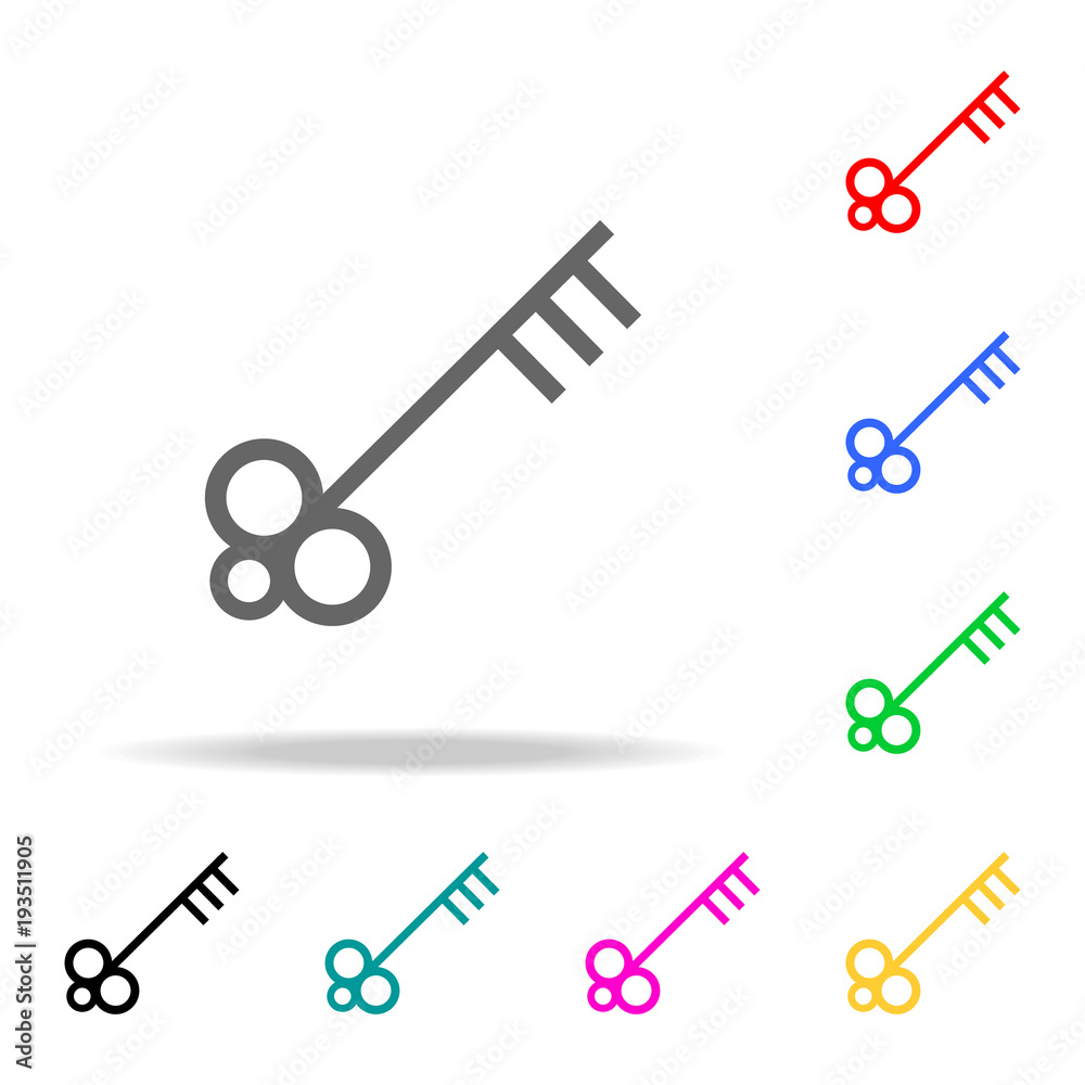 Key icon. Elements in multi colored icons for mobile concept and web apps. Icons for website ...