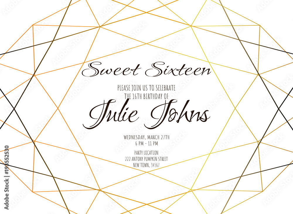 Simple template for wedding or birthday invitation, brochure, poster or ...