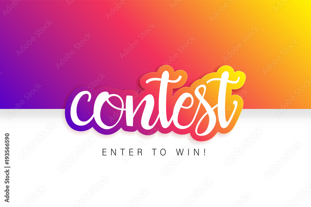 Contest banner. Tournament banner. Giveaway banner. Colorful design ...