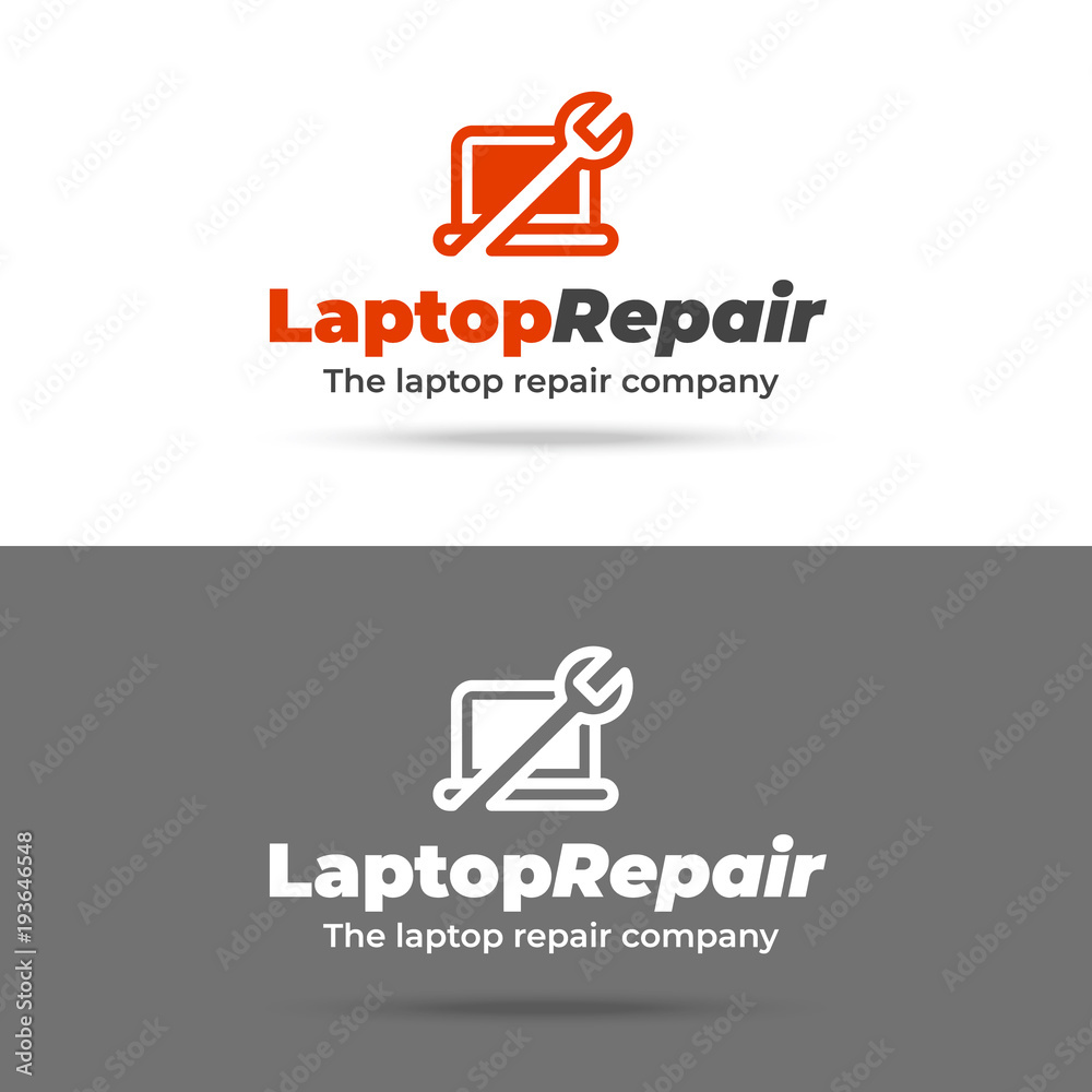 Laptop Repair Logo Concept Stock Illustration | Adobe Stock