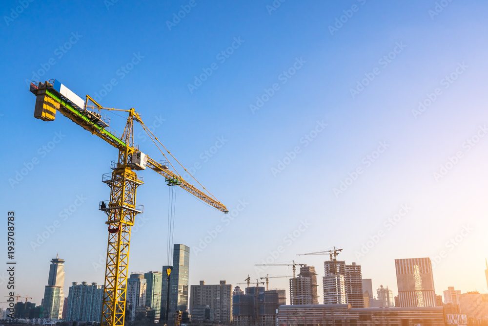 construction with blue sky Stock Photo | Adobe Stock