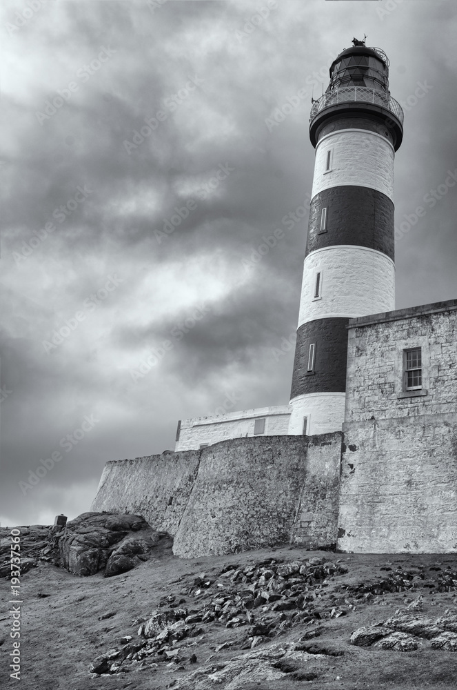 Eilean Glas Lighthouse located on Scalpay Island in Scotland. Scalpay ...