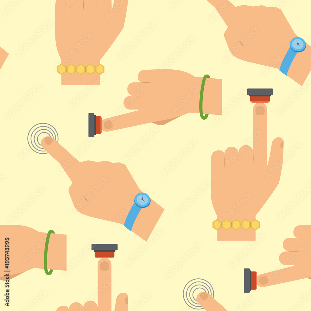 Hand press red button vector finger control start up arm push pointer cursor target gesture ...