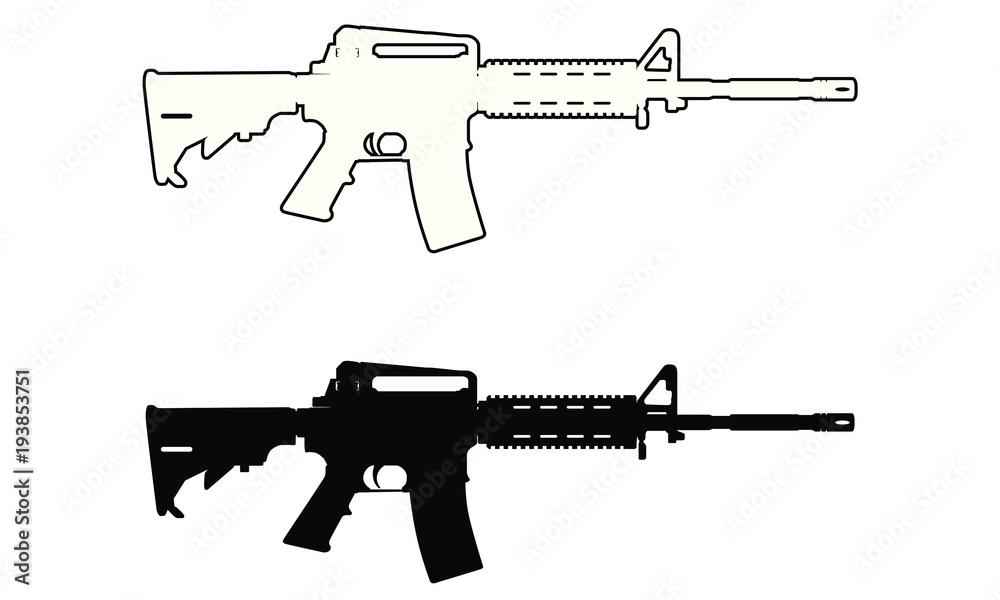 assualt style rifle gun Stock Vector | Adobe Stock