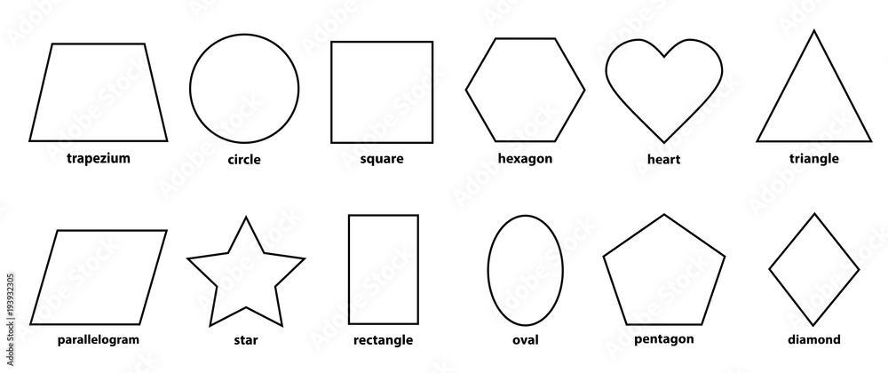 Learning set of basic geometric shapes for children / educational ...