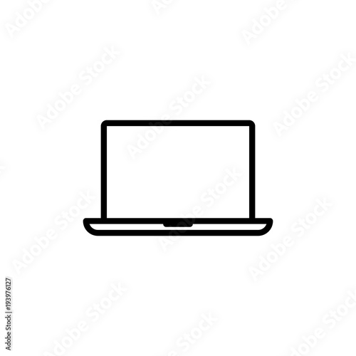 Outline Laptop Icon. Line Computer symbol isolated on white background ...