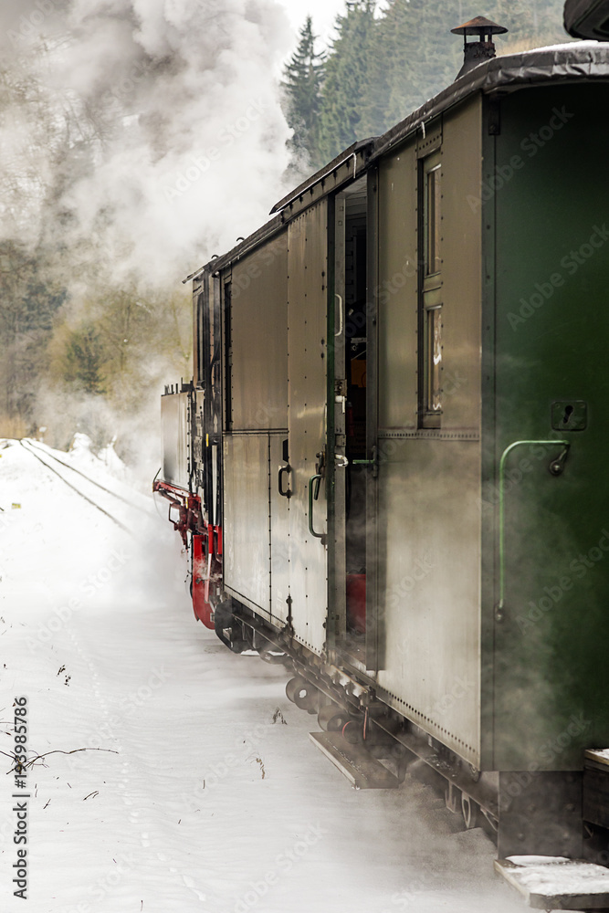 Nostalgia railroad in winter Stock Photo | Adobe Stock