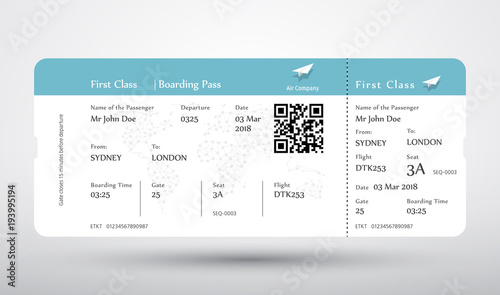 Boarding pass ticket vector. First class boarding pass design ...