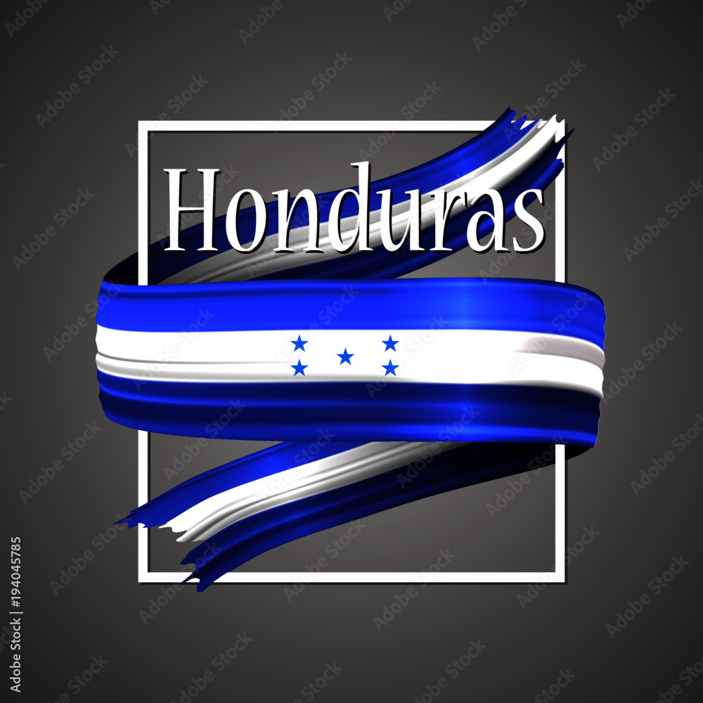 Honduras flag. Official national colors. Honduras 3d realistic ribbon ...