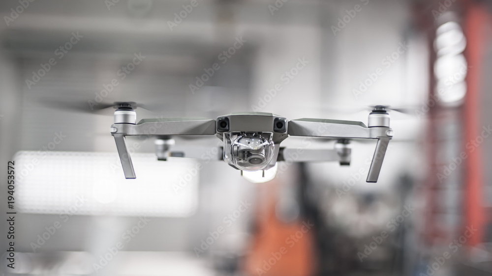 Uav drone copter flying with high resolution digital camera Stock Photo ...