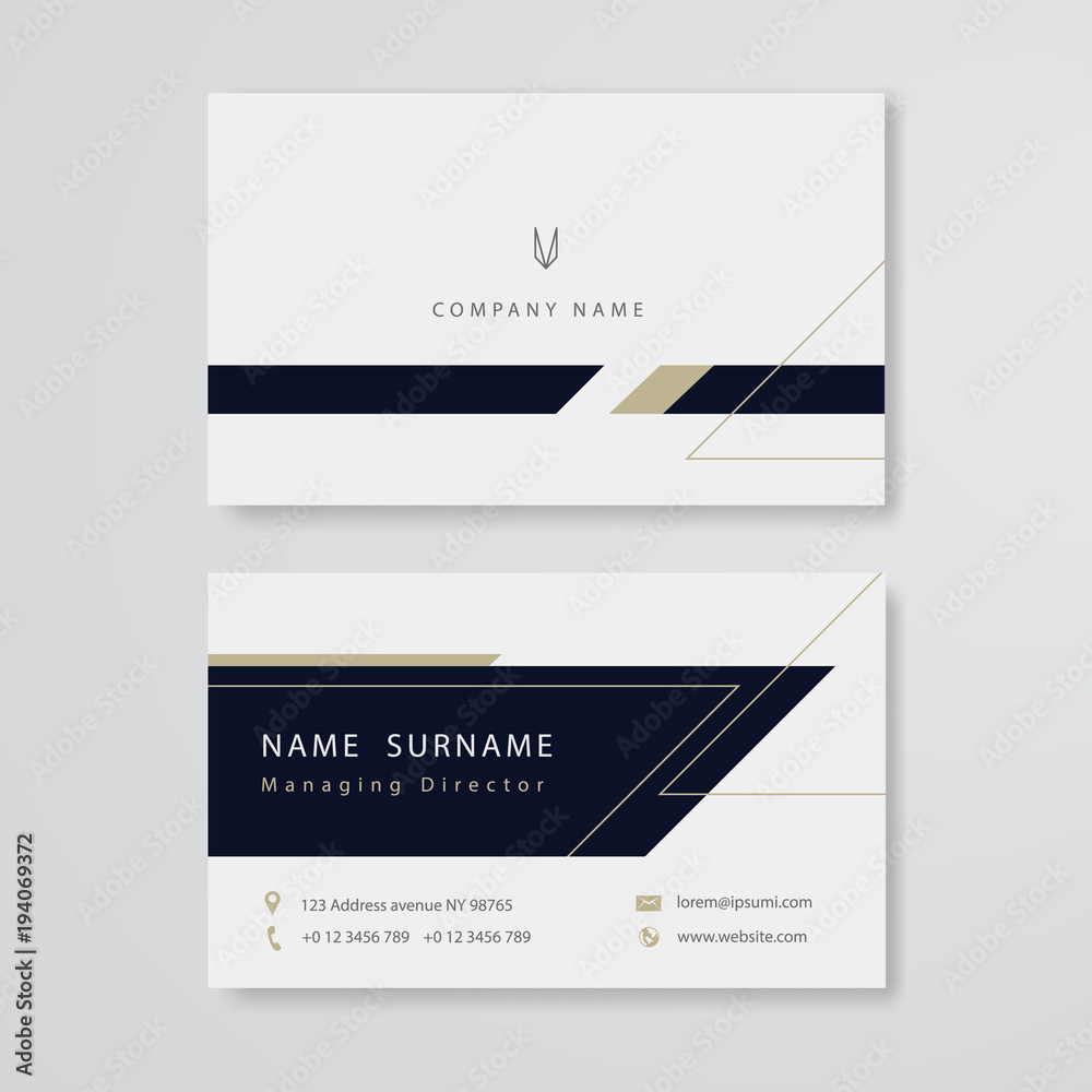 Clean design business card flat template vector Stock Vector | Adobe Stock
