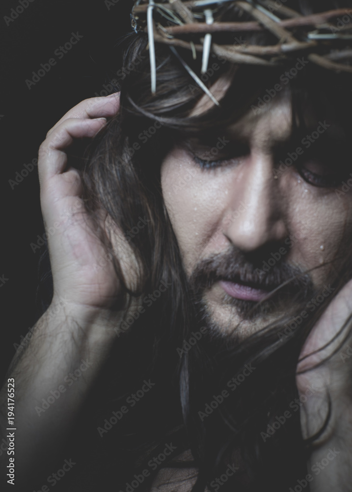 Foto Jesus of Nazareth, representation of the Calvary of Jesus, son of ...