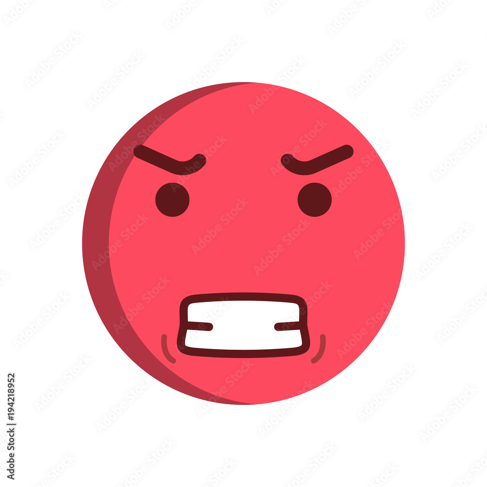 Angry emoticon. Vector smiley emoji icon Stock Vector | Adobe Stock