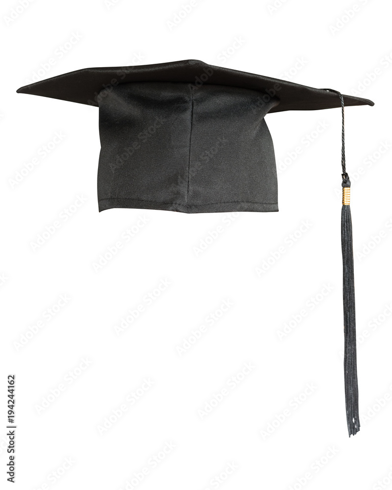 Graduation cap isolated on white background with clipping path for ...