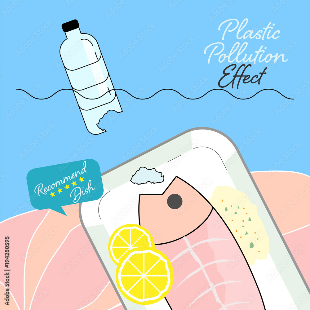 Plastic pollution effect on consumption of fish meat. Ocean plastic ...