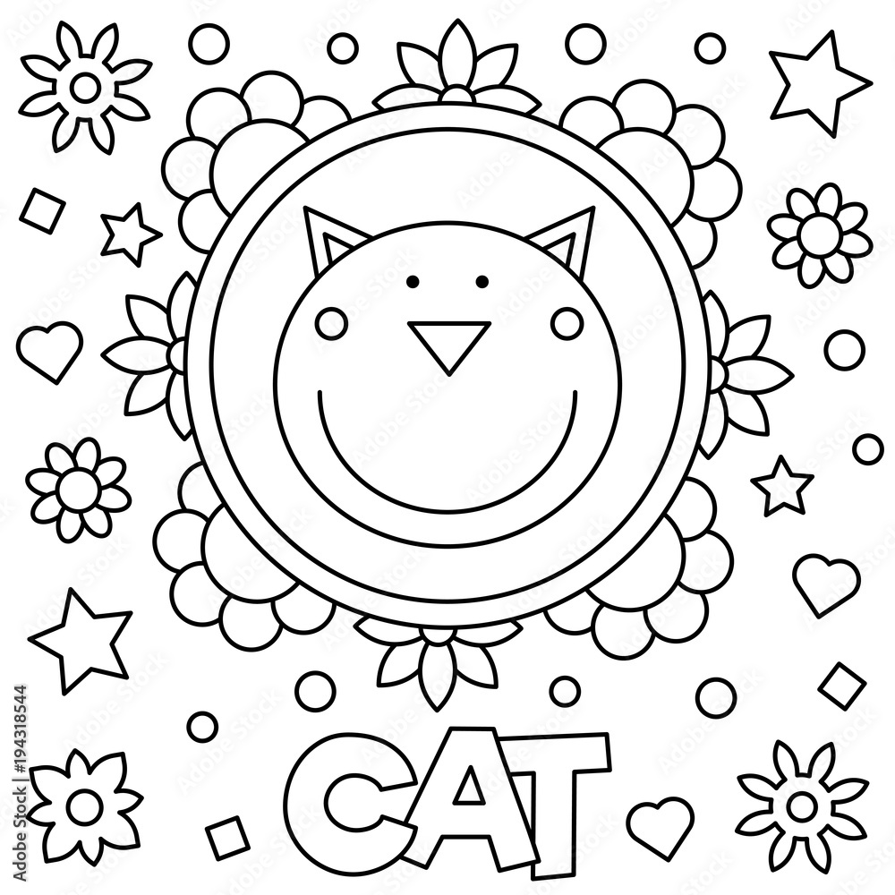 Cat. Coloring page. Vector illustration. Stock Vector | Adobe Stock