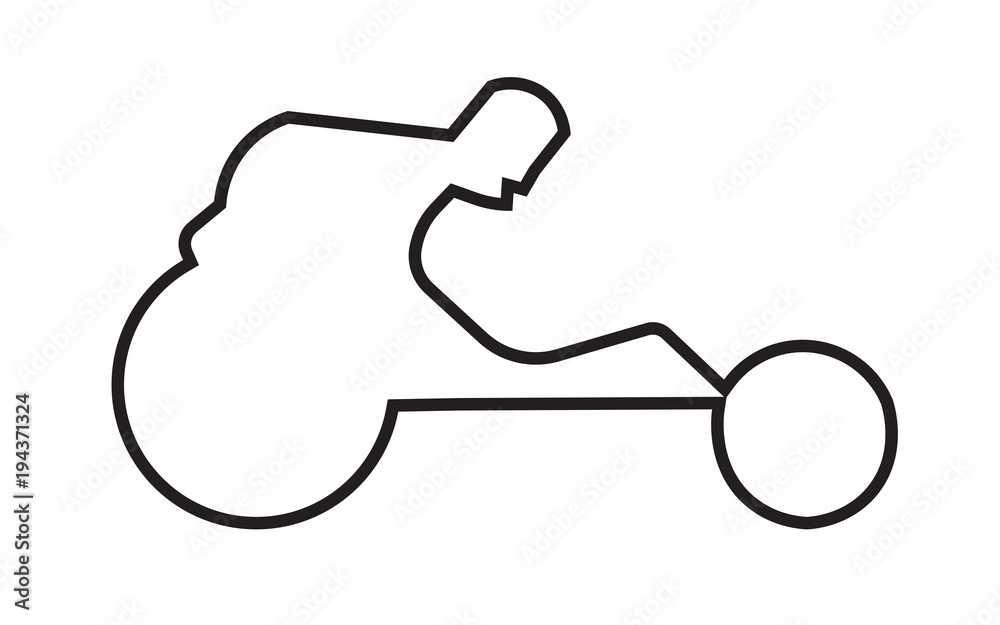 wheelchair racing silhouette clipart outline on white background Stock ...