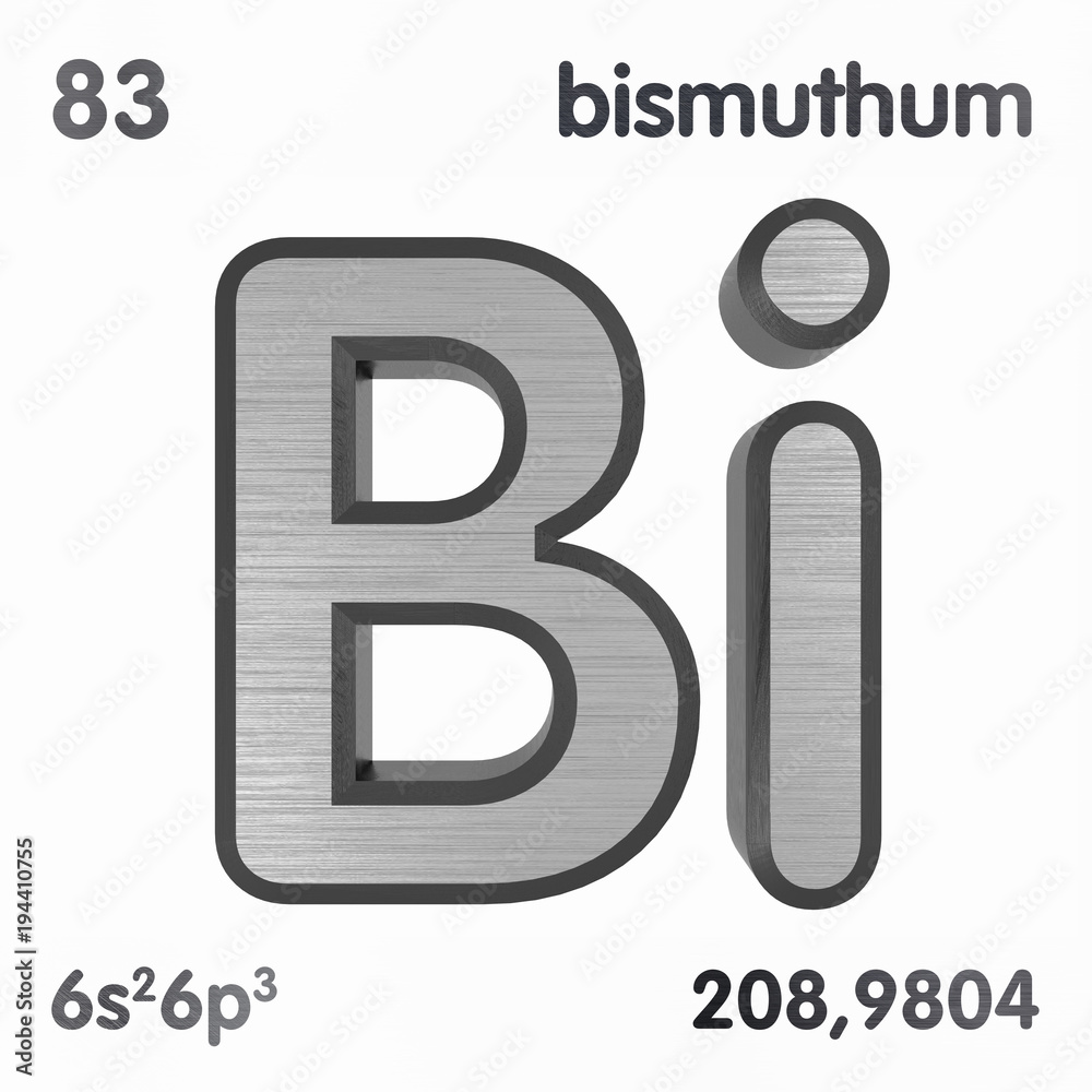 Bismuth (Bi) or Bisemutum. Chemical element sign of periodic table of ...