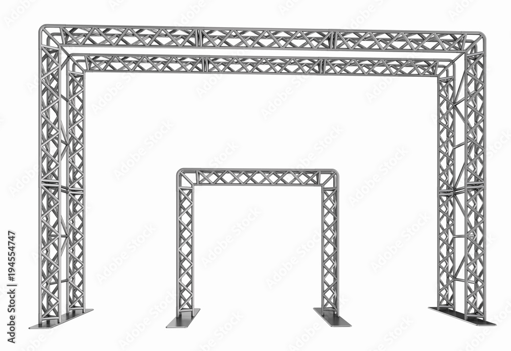 U-shaped lattice truss. 3d illustration isolated on white Stock ...