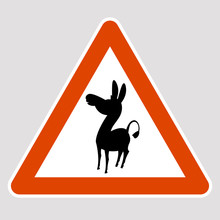 Donkey Crossing Warning Sign Free Stock Photo - Public Domain Pictures