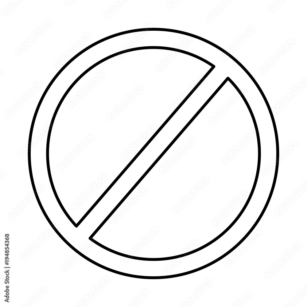 prohibition no symbol red round stop warning sign template vector ...