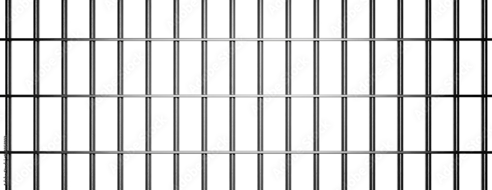 Prison, jail bars on white background, banner. 3d illustration Stock ...