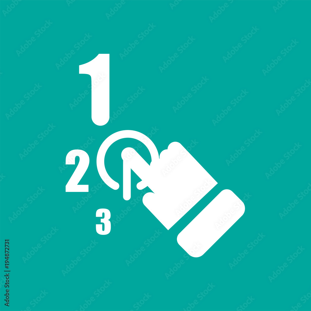 one stop solution icon,flat vector sign isolated on green background ...