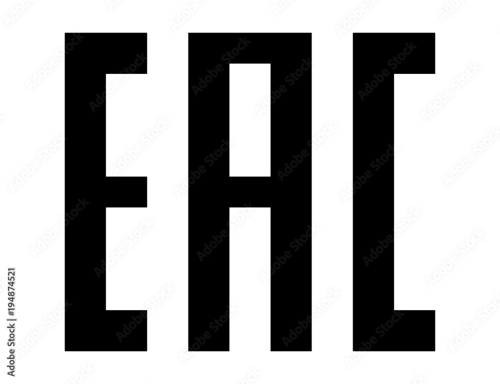 EAC sign vector illustration symbol. Eurasian conformity mark symbol. Conformity of technical ...