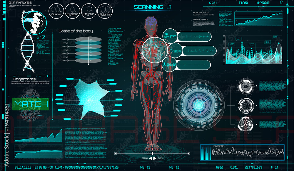 Head Up Display (HUD) UI for Medical App, Futuristic Medical HUD ...