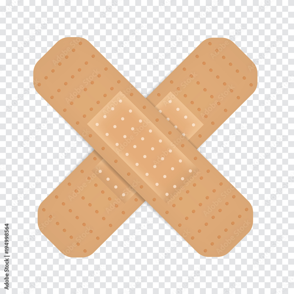 Realistic band plaster strip. On transparent background. Vector ...
