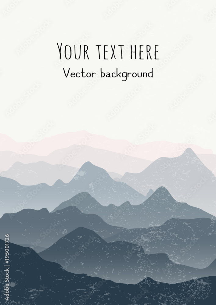 Beautiful mountains landscape. Vertical nature background with space ...